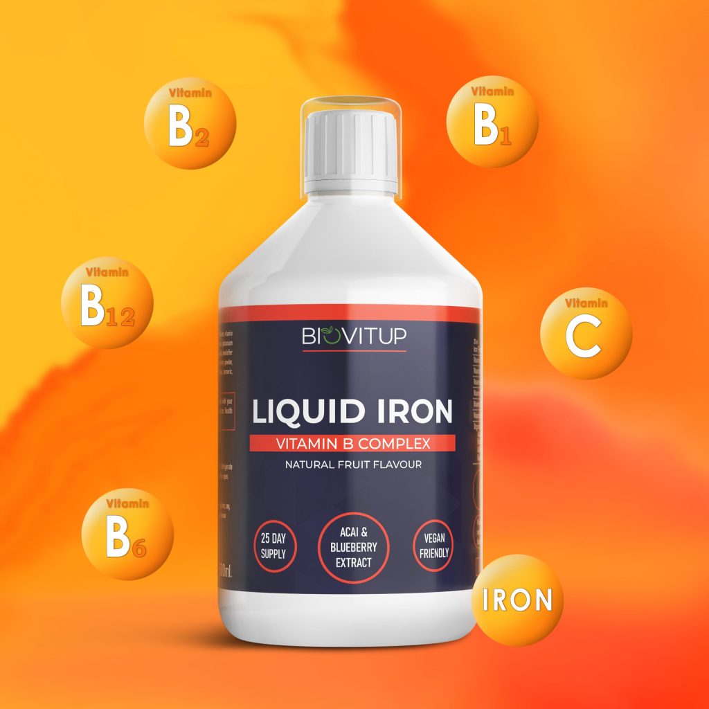 Liquid Iron, Complete Vitamin B Complex, 500 ml. - Biovitup